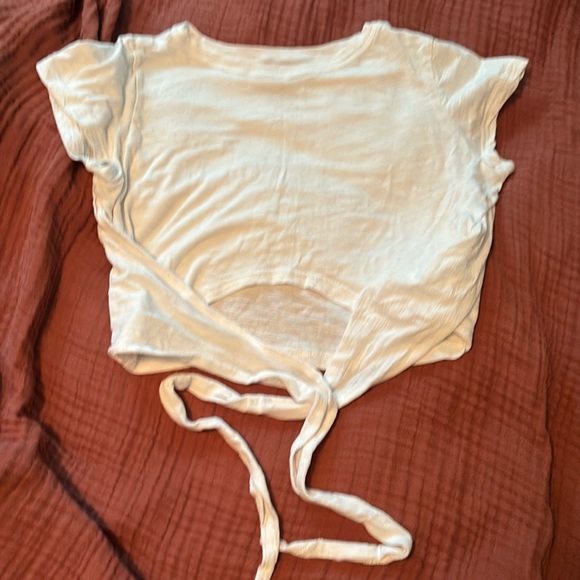 POPFLEX | Tops | Popflex White Tie Crop M | Poshmark